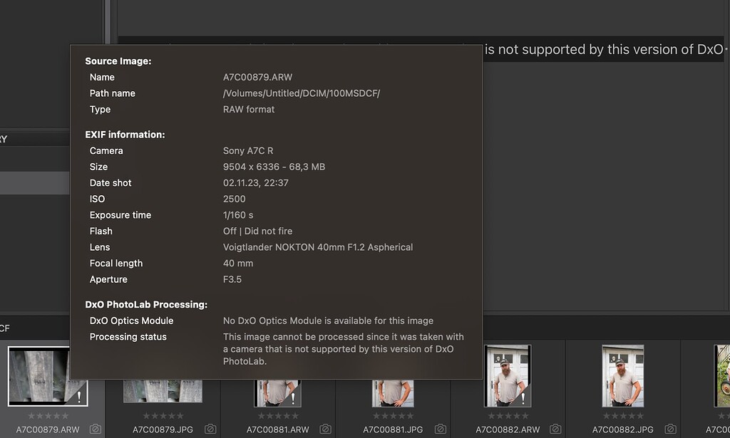 Sony A7CR still no RAW on 7.1.0 build 35 - Page 2 - DxO PhotoLab - DxO Forum
