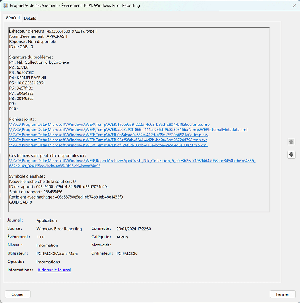 Crash when installing Nik Collection 6.6 - Nik Collection - DxO Forum