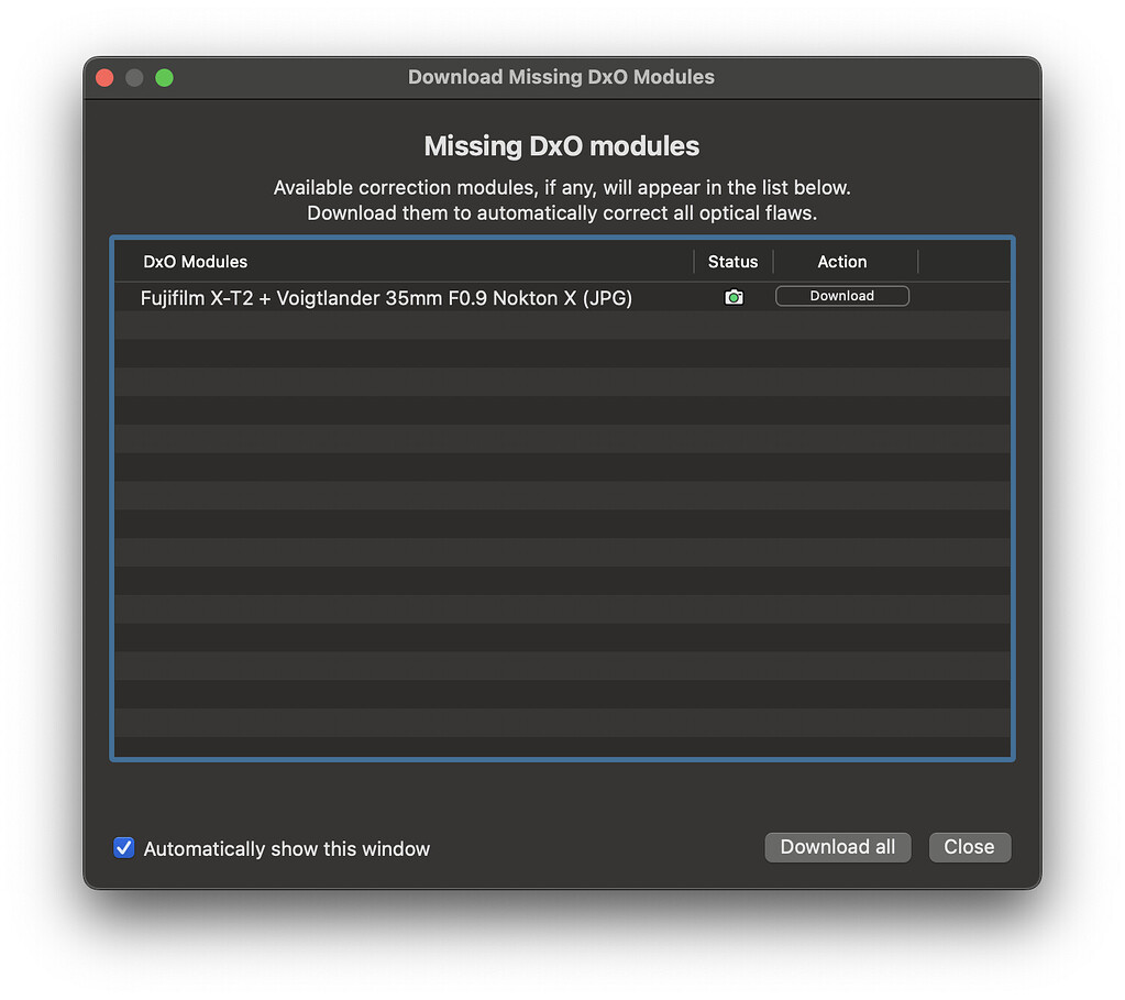 Suppress "Missing DxO module" for specific images - DxO PhotoLab - DxO Forum